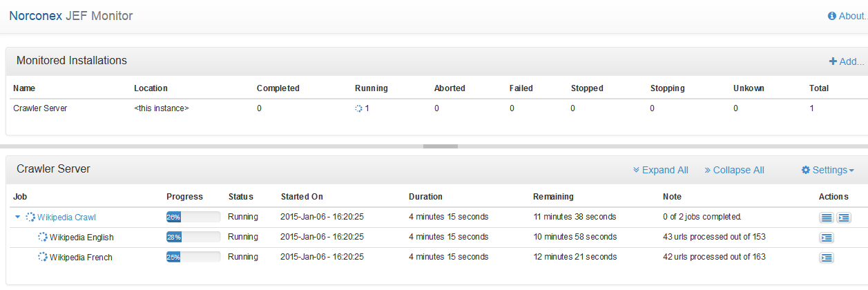 Monitor your crawler’s progress with JEF Monitor – Norconex Inc